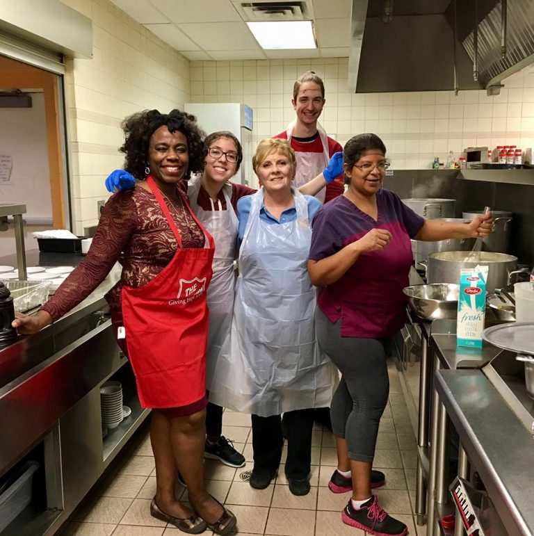 Serving and preparing meals for our clients and our Thursday community ...